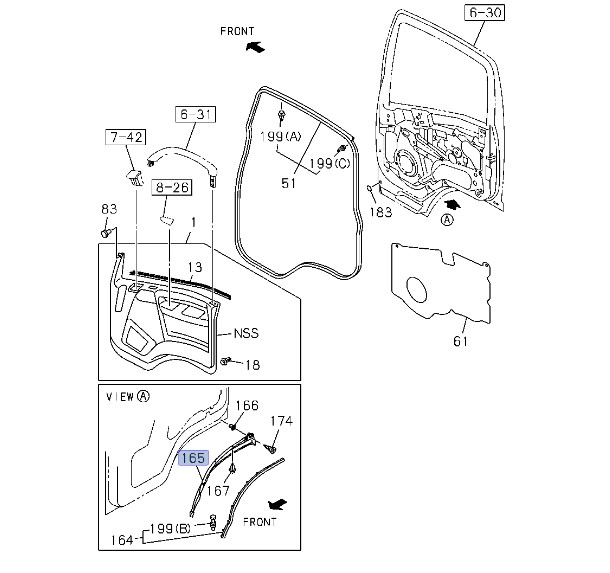 Накладка двери NLR85/NPR75/NQR90 нижняя правая =HALT= (8980227381 ...
